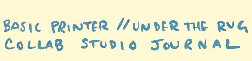 Studio Journal - Under the Rug